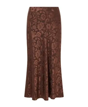Veronica Beard Floral-jacquard Silk-blend Satin Midi Skirt