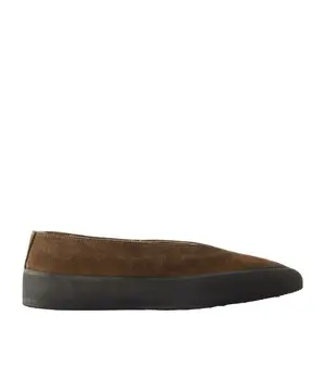Le Monde Beryl Rubber-trimmed Suede Ballet Flats - Green