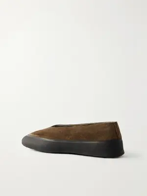Le Monde Beryl Rubber-trimmed Suede Ballet Flats