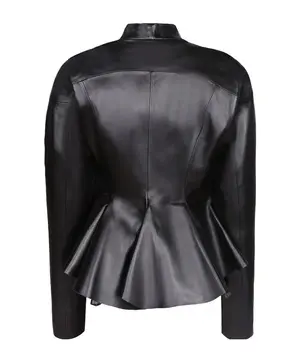 Alberta Ferretti Wrap Belted Leather Jacket