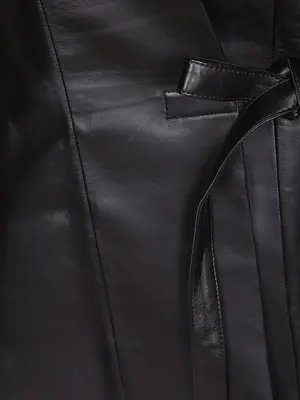 Alberta Ferretti Wrap Belted Leather Jacket