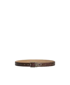 Dolce & Gabbana Ostrich Leather Belt - Brown