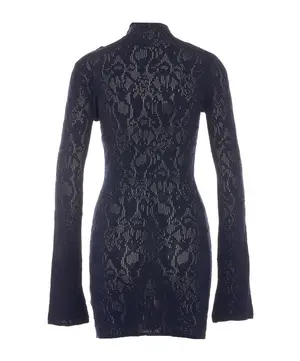 DONDUP Sheer Turtleneck Knitted Dress