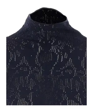 DONDUP Sheer Turtleneck Knitted Dress