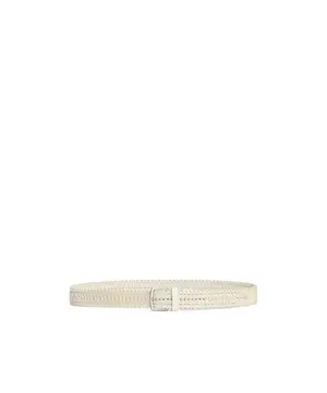 Dolce & Gabbana Woven Leather Belt - Beige
