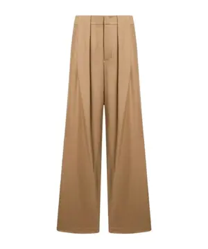DONDUP Wool Pleated Casual Trousers - Camel