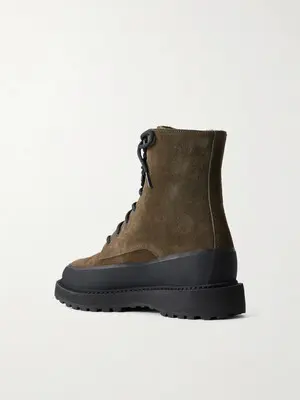 Le Monde Beryl Rubber-trimmed Suede Ankle Boots