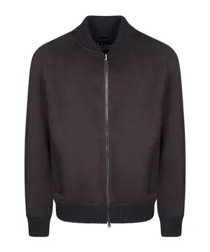 Herno Ribbed-trim Bomber Jacket - Grey
