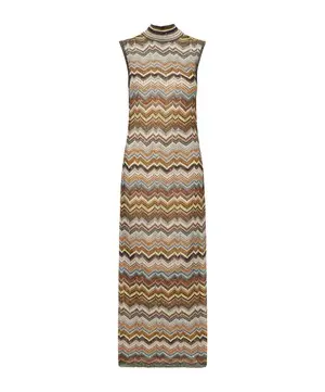 Missoni Striped Metallic Crochet-knit Maxi Dress