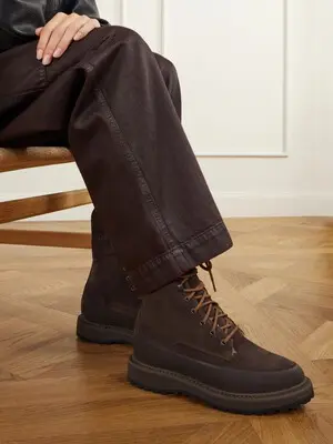 Le Monde Beryl Rubber-trimmed Suede Ankle Boots