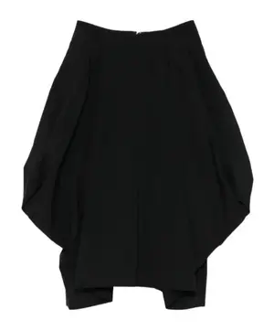 Comme Des Garçons Draped Asymmetric Midi Skirt - Black