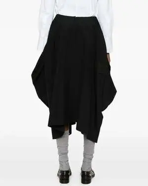 Comme Des Garçons Draped Asymmetric Midi Skirt