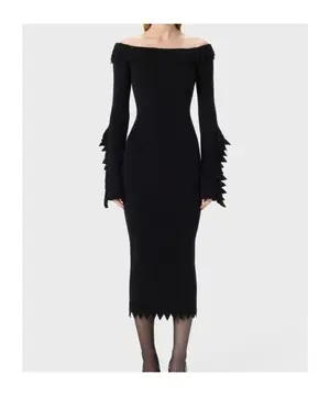 Blumarine Ruffled Off-the-shoulder Midi Dress