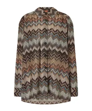 Missoni Sequin-embellished Metallic Crochet-knit Blouse - Brown