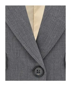 Elisabetta Franchi Cropped Jacket - Light Gray