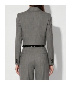 Elisabetta Franchi Cropped Jacket - Light Gray