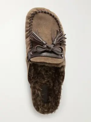 Isabel Marant Étoile Leather-trimmed Suede Loafers