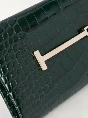 TOM FORD Croc-effect Leather Clutch