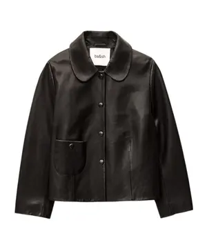 Ba&sh Snap-button Long-sleeve Leather Jacket