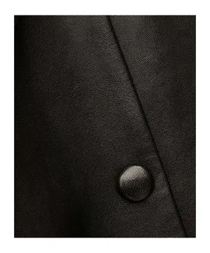Ba&sh Snap-button Long-sleeve Leather Jacket