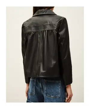 Ba&sh Snap-button Long-sleeve Leather Jacket