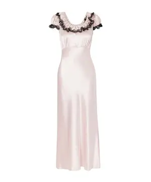 RODARTE Lace-trimmed Satin Midi Dress - Pink