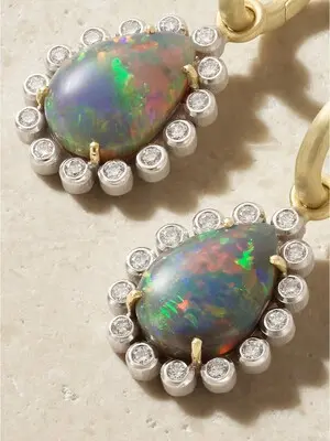 Irene Neuwirth 18-karat And White Gold, Opal And Diamond Earrings