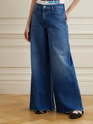 MOTHER Sneak Frayed Wide-leg Jeans