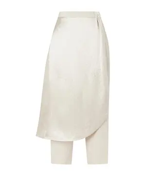 Maria Mcmanus Wrap-effect Satin Straight-leg Pants