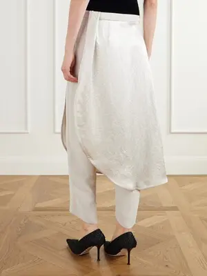 Maria Mcmanus Wrap-effect Satin Straight-leg Pants