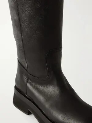 Paris Texas Paneled Full-grain Leather Over-the-knee Boots