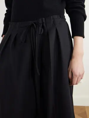 Maria Mcmanus Cropped Drawstring Wool Wide-leg Pants