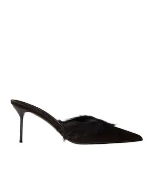 Paris Texas Trimmed Suede Mules
