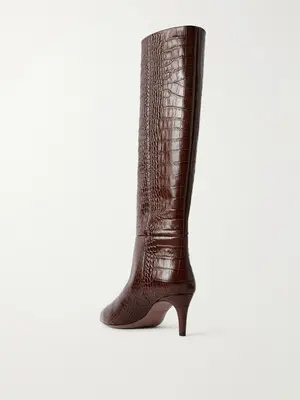 Paris Texas Croc-effect Knee Boots