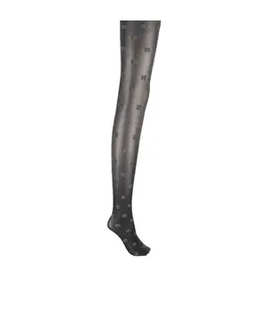 GANNI Metallic Luster Base Socks - Black