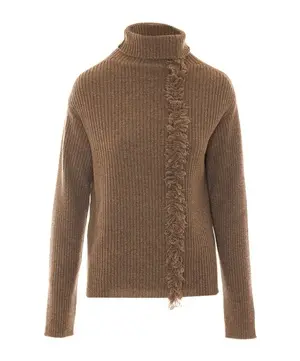 UMA WANG Long-sleeved Turtleneck Sweater - Brown