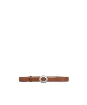Celine 25mm Double-sided Leather Belt With Disc Buckle - Tan/ivory