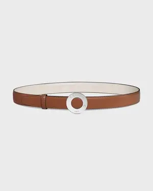 Celine 25mm Double-sided Leather Belt With Disc Buckle