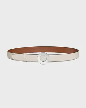 Celine 25mm Double-sided Leather Belt With Disc Buckle