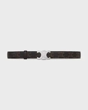 Celine Triumphal Brand Belt Buckles And Reversible Leather Belts