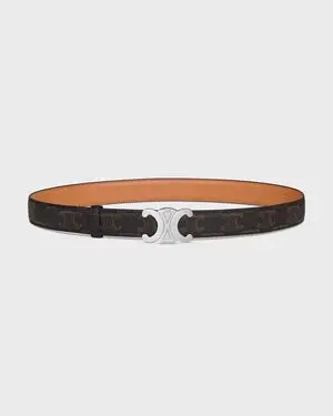 Celine Triumphal Brand Belt Buckles And Reversible Leather Belts