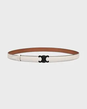Celine Triomphe Buckle And Taurillon Reversible Belt