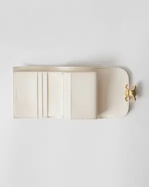 Celine Small Flap Wallet Triomphe In Shiny Calfskin And Enamel