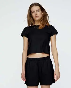ATM Anthony Thomas Melillo Heavyweight Jersey Cropped T-shirt Cotton - Black
