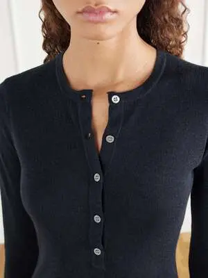SKIMS Ribbed-knit Henley Top
