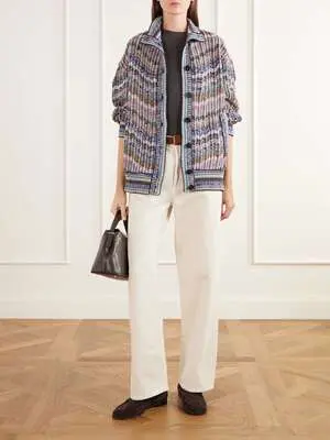 Missoni Striped Metallic Crochet-knit Cardigan