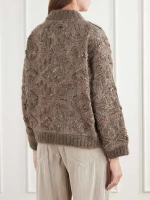 Brunello Cucinelli Sequin-embellished Jacquard Sweater