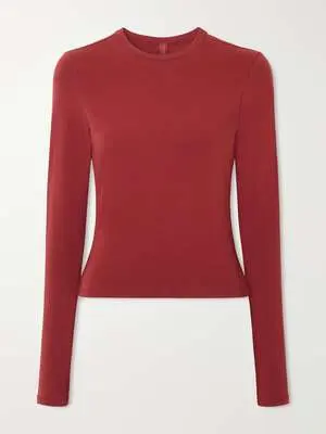 SKIMS Stretch-cotton Jersey Top - Red