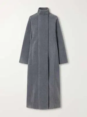 COLLEEN ALLEN High-collar Fleece Coat - Gray