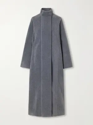 COLLEEN ALLEN High-collar Fleece Coat - Gray